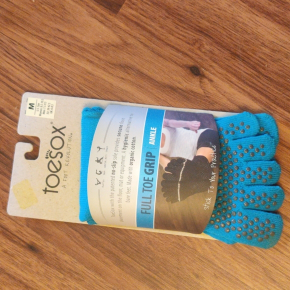 toesox | Accessories | Toesox Unisex Blue Full Toe Grip Ankle Toesox ...